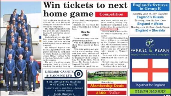Win England tickets | cornish-times.co.uk