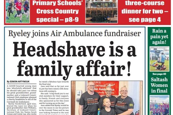Read about what's inside the latest issue of the Cornish Tmes - on sale ...