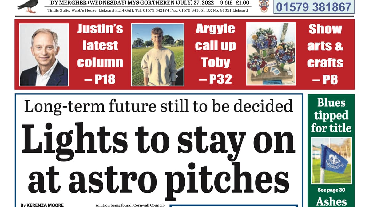 What’s in this week’s Cornish Times, on sale now | cornish-times.co.uk