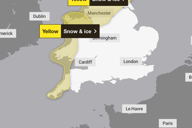 Yellow weather warning of snow and ice issued for Cornwall | cornish ...