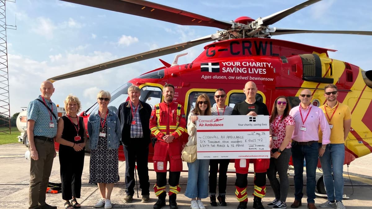Looe Pioneers hand over cheque to Cornwall Air Ambulance | cornish ...
