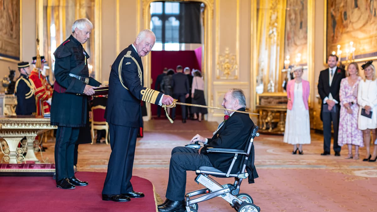 Richard 'Dicky' Evans knighted by King Charles at Windsor Castle ...