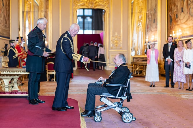 Richard 'Dicky' Evans knighted by King Charles at Windsor Castle ...