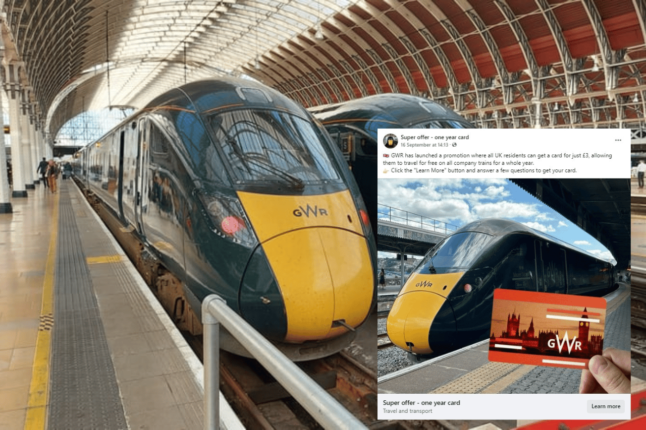 GWR issues warning amid fake 'discounted railcard' Facebook scams ...