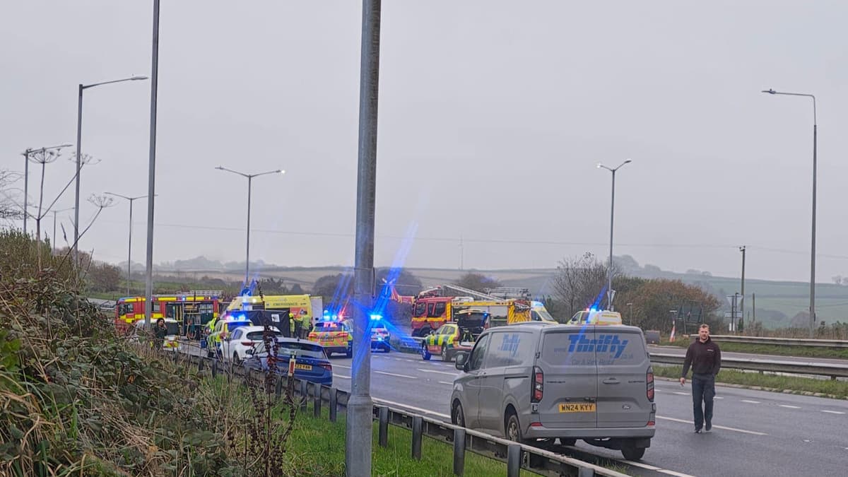 Emergency services on the A30 as two injured after collision near ...