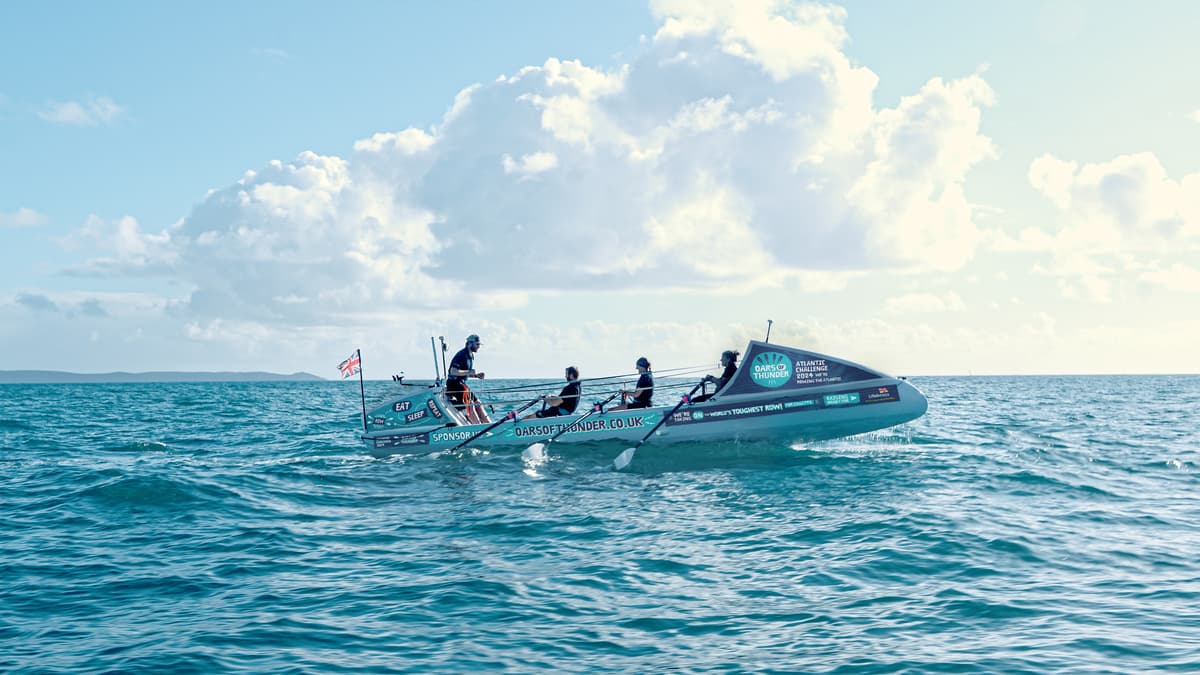Looe rowers Oars of Thunder on start line for once in a lifetime rowing ...