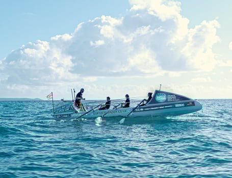 The Oars of Thunder team, made up of four intrepid gig rowers from Looe ...