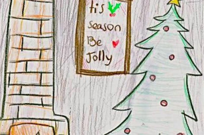 Winning design for MP Christmas card from Calstock CP school pupil ...