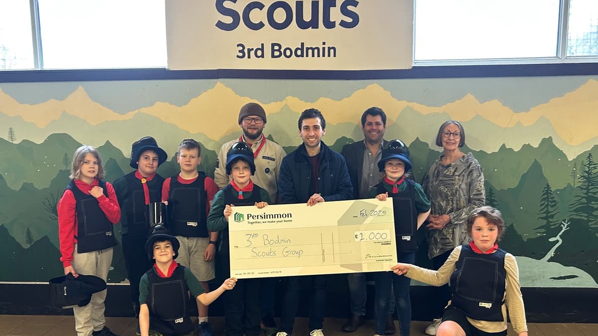 Bodmin scouts honoured after large donation from housebuilder | cornish ...