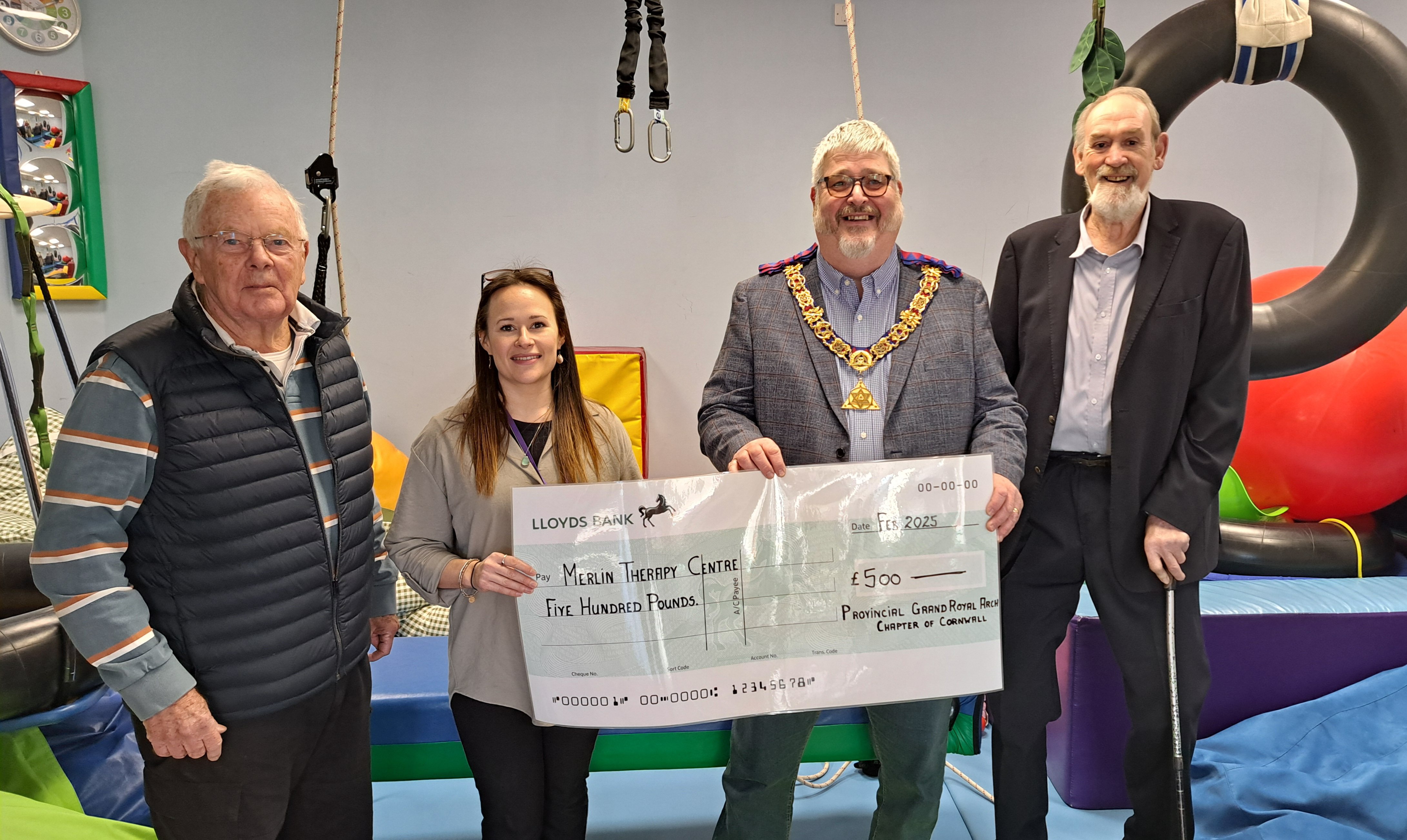 Freemasons in Cornwall make donation to neuro therapy centre | cornish ...