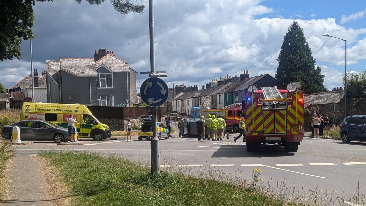 Car overturns following collision in Liskeard | cornish-times.co.uk