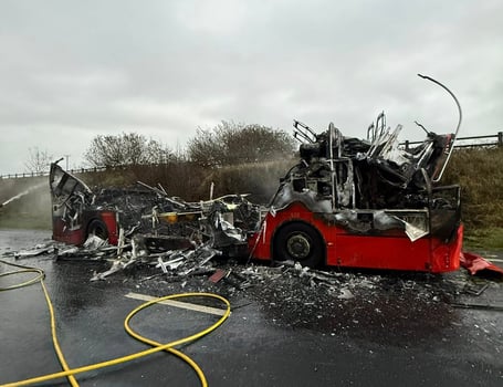 A30 closed westbound near Bodmin as bus catches fire | cornish-times.co.uk