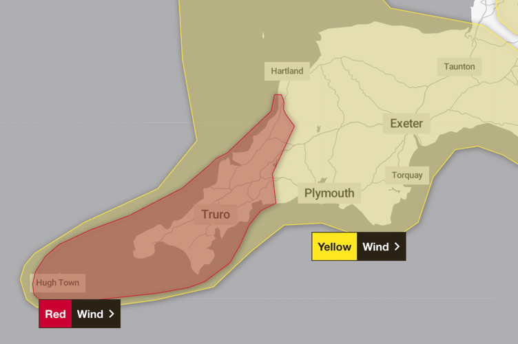 Amber warning for Cornwall as Storm Goretti prepares to hit | cornish ...