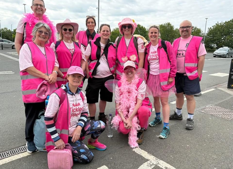 Supermarket staff take part in charity walk for Tickled Pink campaign ...