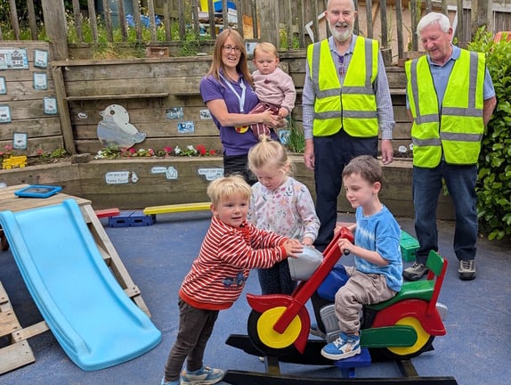Volunteers restore rocking motorbike for Looe Preschool | cornish-times ...